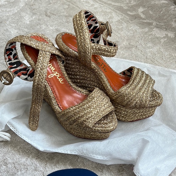 Charlotte Olympia | Shoes | Charlotte Olympia Gold Espadrille Wedges ...